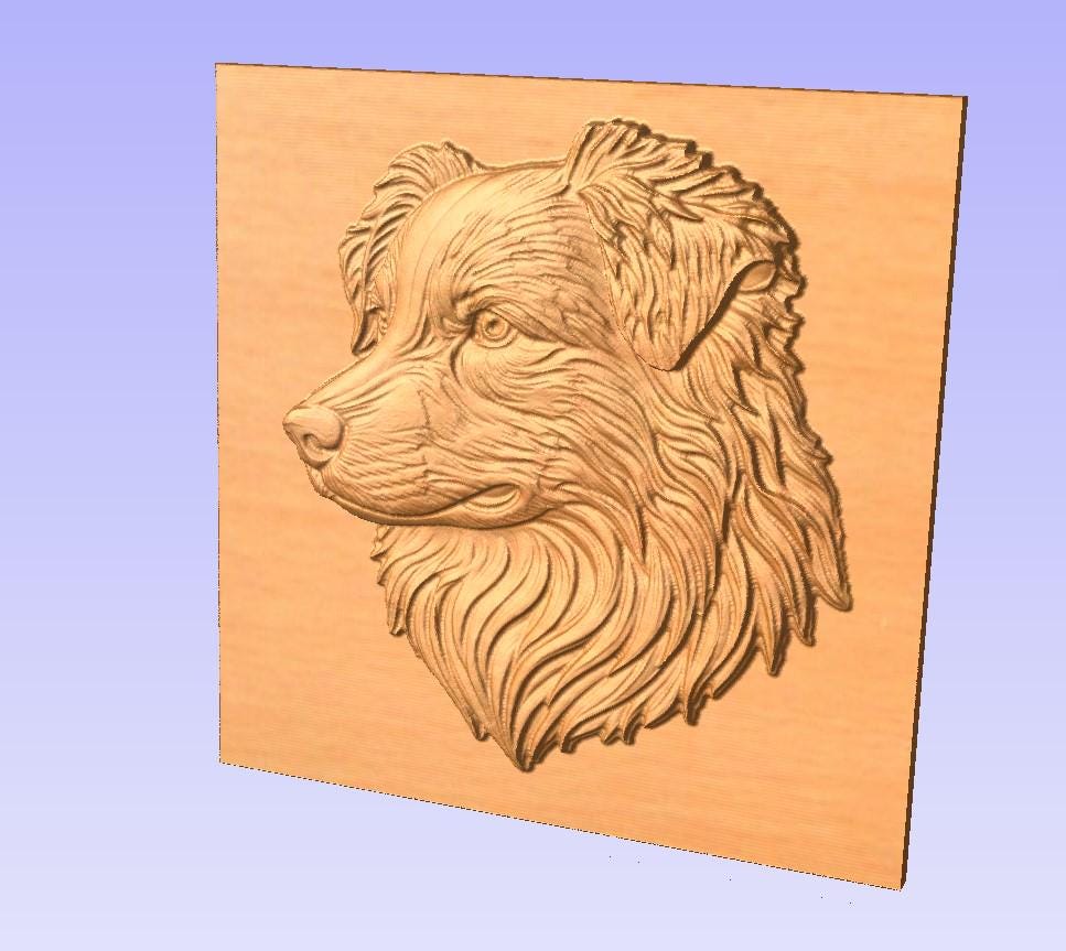 Australian Shepherd 3d STL File for CNC - Etsy