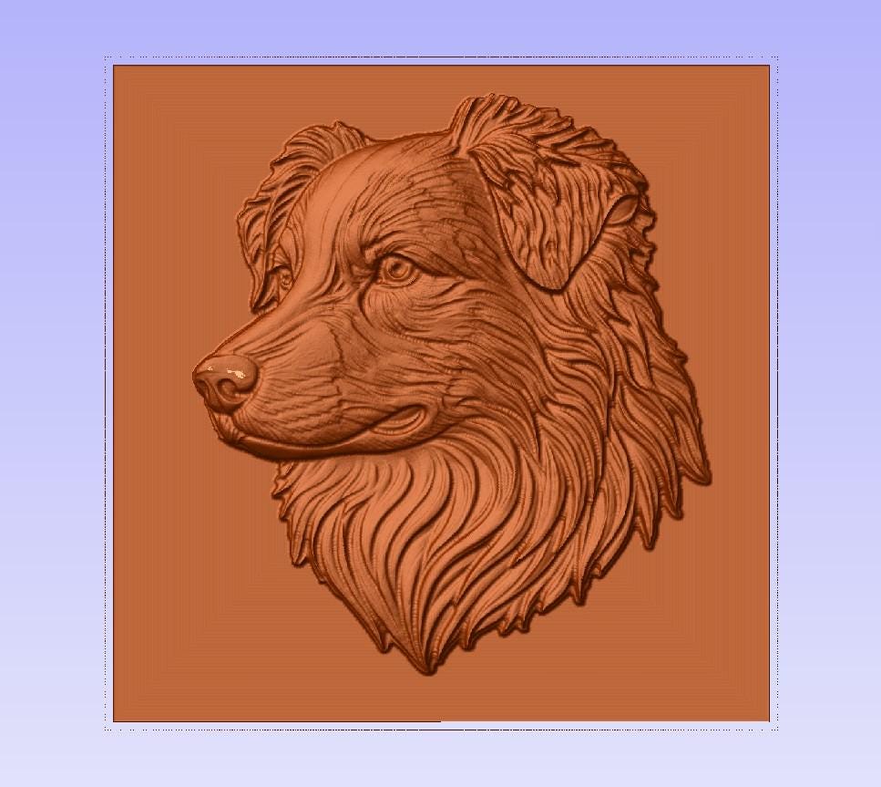 Australian Shepherd 3d STL File for CNC - Etsy