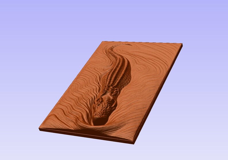 Swimming Gator 3D STL File for CNC - Etsy