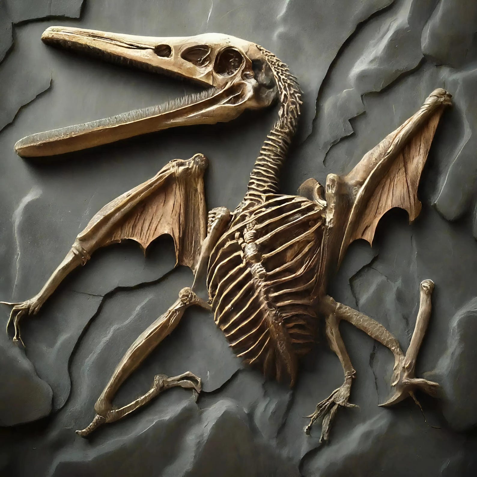 Pterodactyl Fossil 3D STL for CNC - Etsy