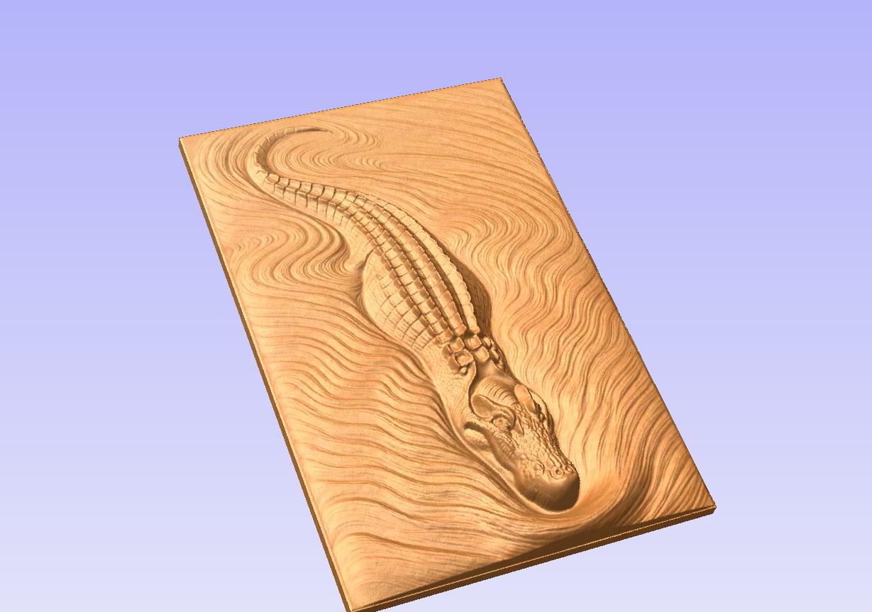 Swimming Gator 3D STL File for CNC - Etsy