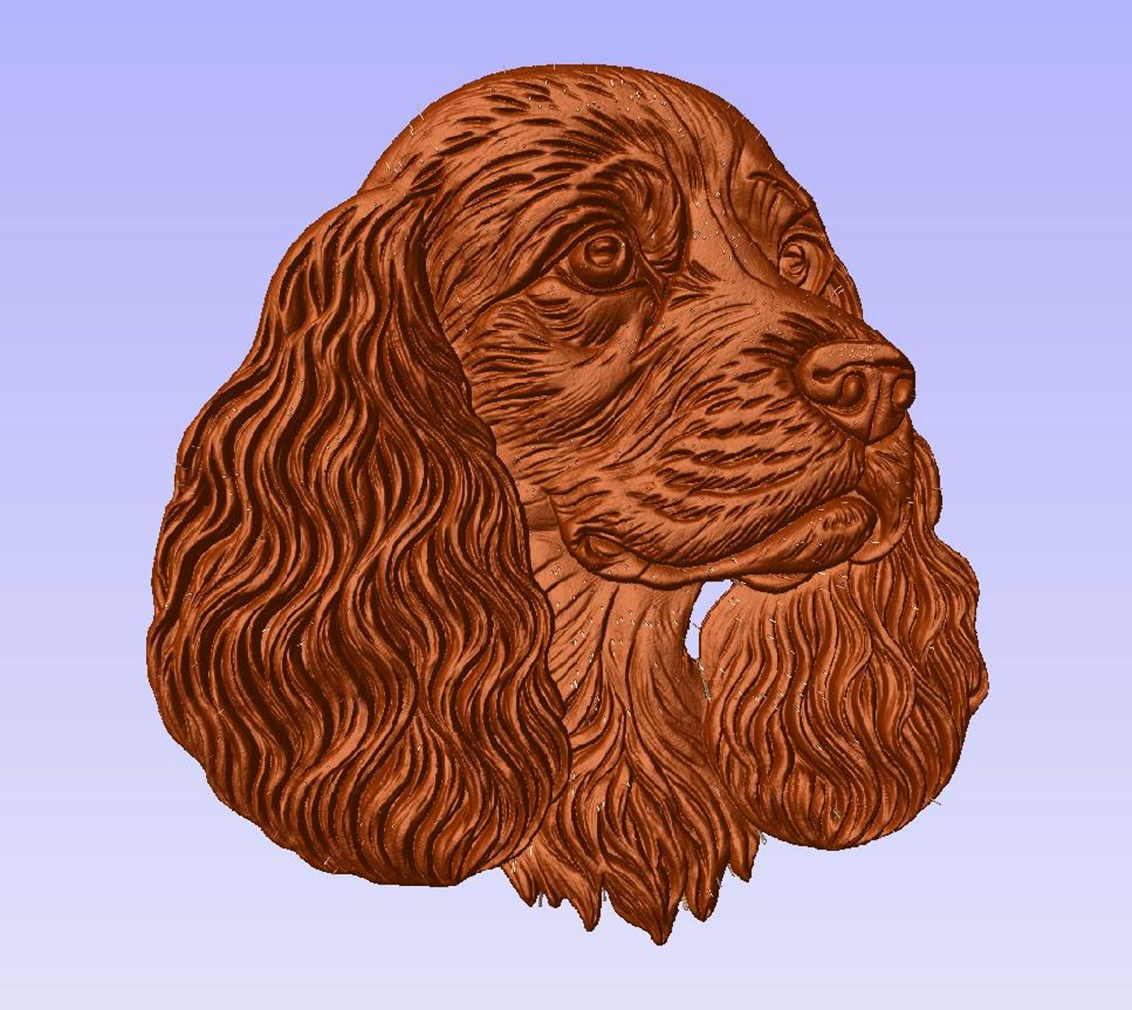 American Cocker Spaniel 3d STL File for CNC - Etsy
