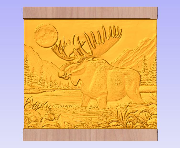 Moose in a Pond 3d Stl for CNC - Etsy