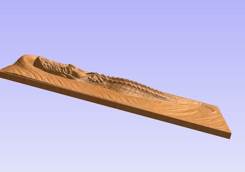 Swimming Gator 3D STL File for CNC - Etsy