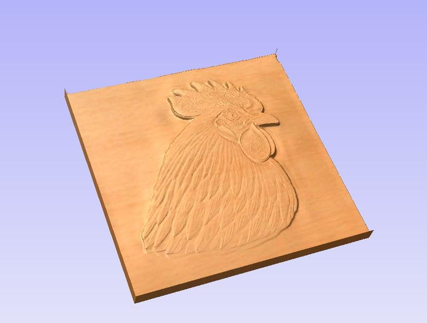 Rooster Head 3d STL for CNC - Etsy