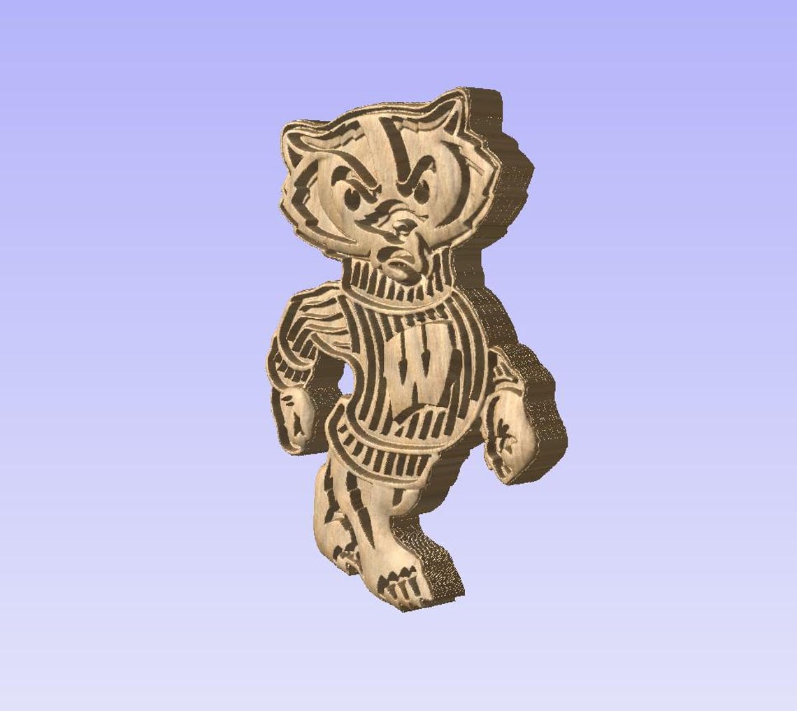 Bucky Badger 3D STL File for CNC - Etsy