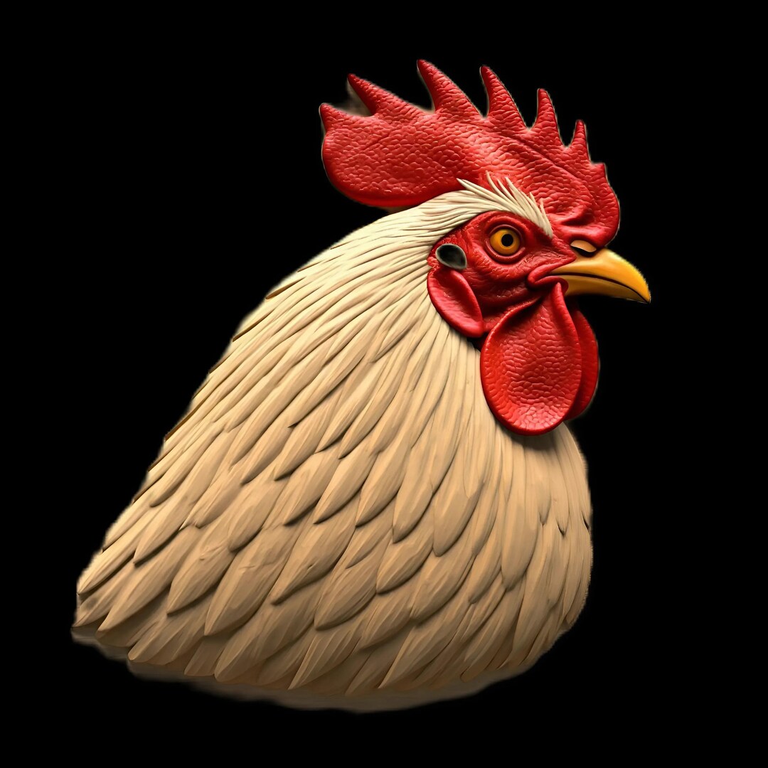 Rooster Head 3d STL for CNC - Etsy