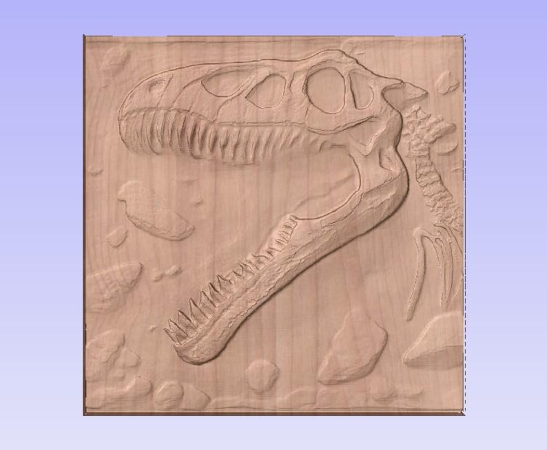 T Rex Fossil STL for CNC - Etsy