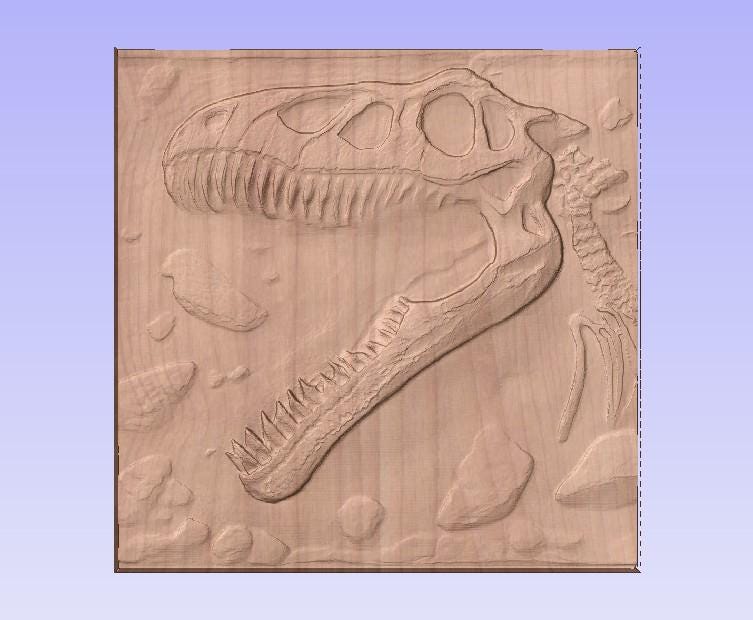 T Rex Fossil STL for CNC - Etsy