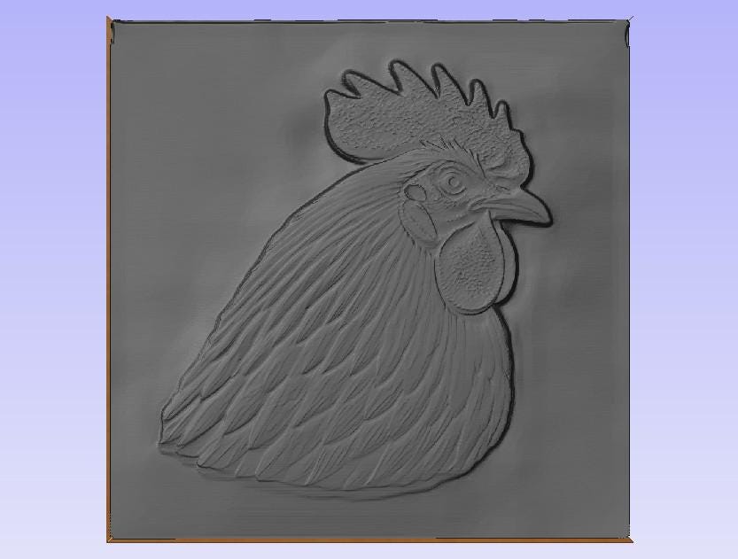 Rooster Head 3d STL for CNC - Etsy
