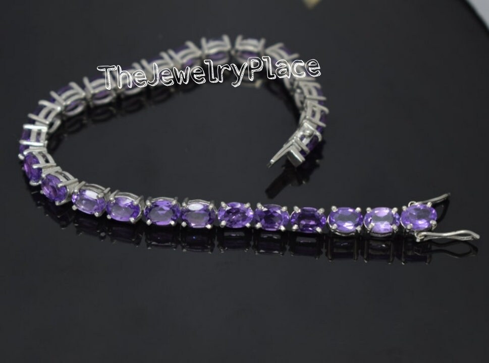 Solid Silver Alexandrite Bracelet-color Changing Gemstone-sterling ...