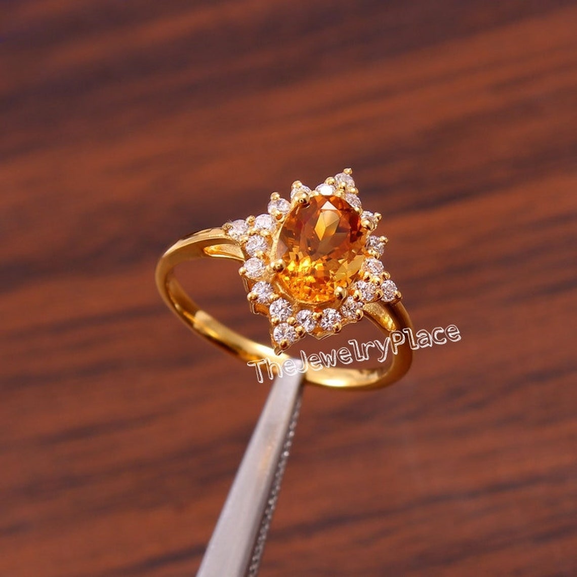 Genuine Natural Yellow Topaz Ring Oval Ring Minimalist Jewelry | Etsy