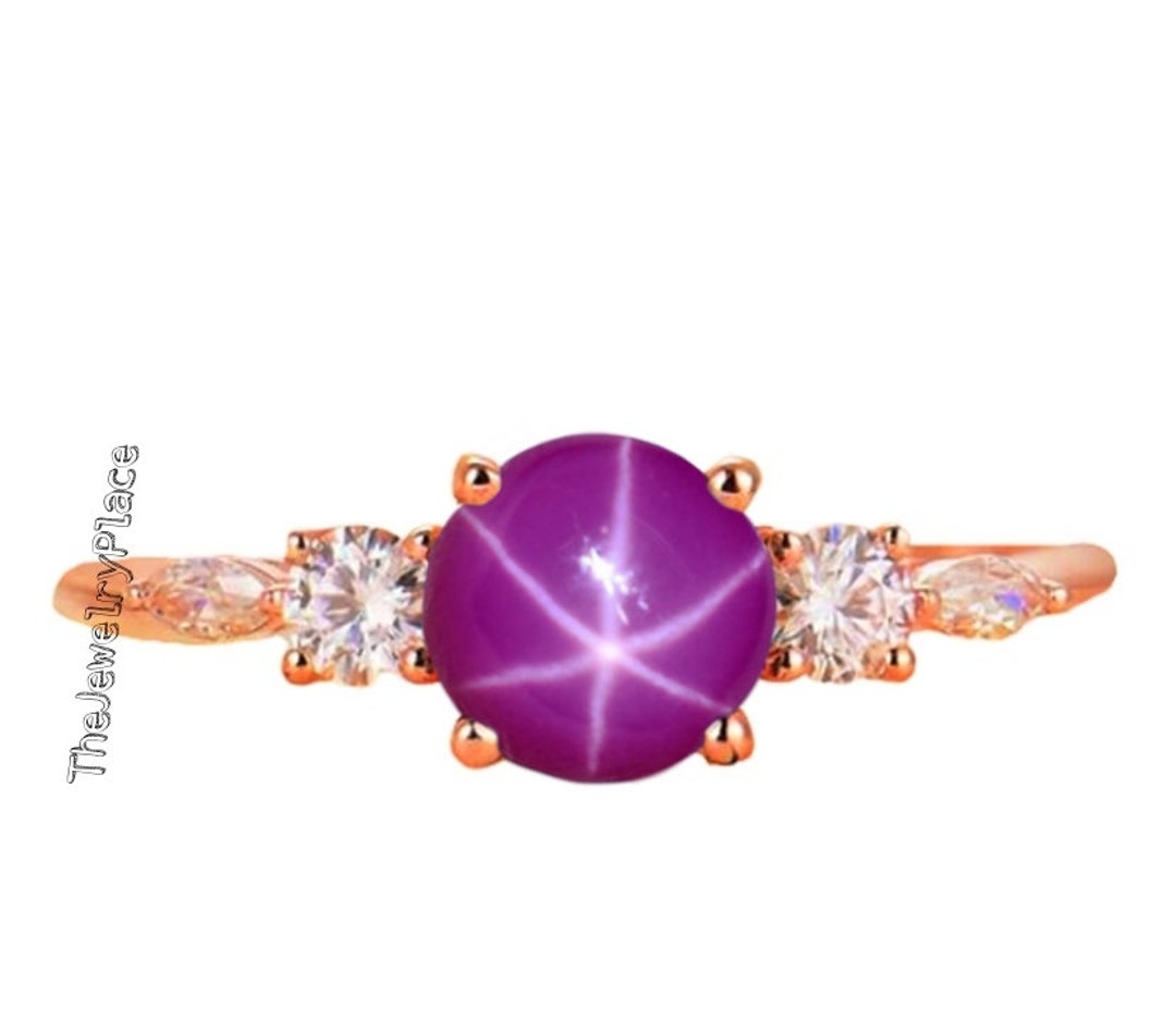 Beautiful Vintage Star Ruby Ring Sterling Silver / Pink Lindy Star Sapphire Ring Women 14k Rose ...
