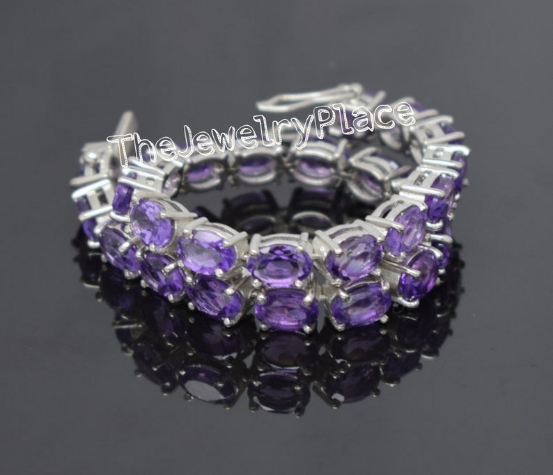Solid Silver Alexandrite Bracelet-color Changing Gemstone-sterling ...