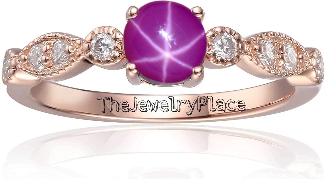 Cornflower Star Ruby Ring Sterling Silver / Pink Lindy Star Sapphire ...