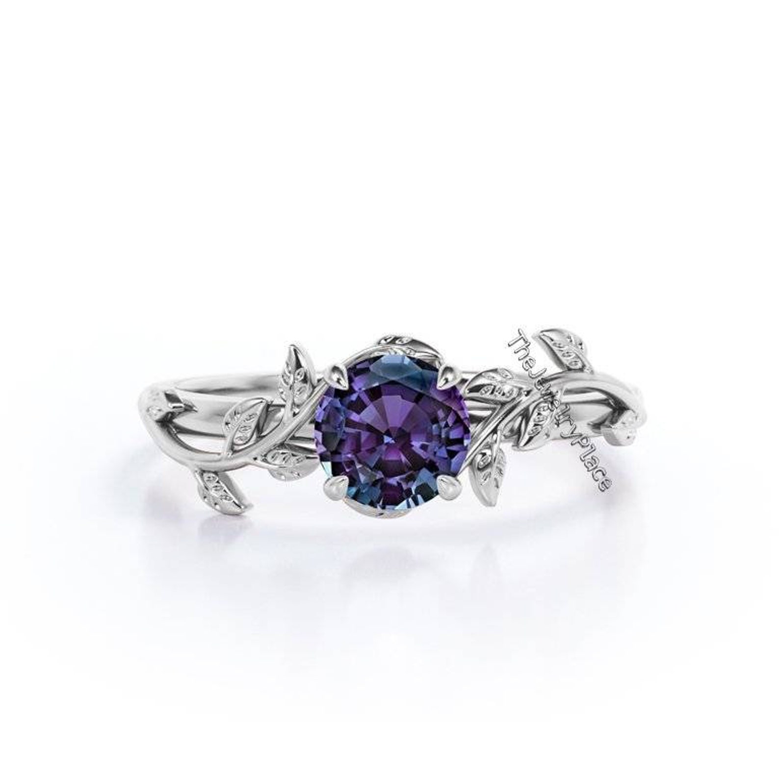 Colour Change Alexandrite Leaf Ring Wedding Ring Color - Etsy