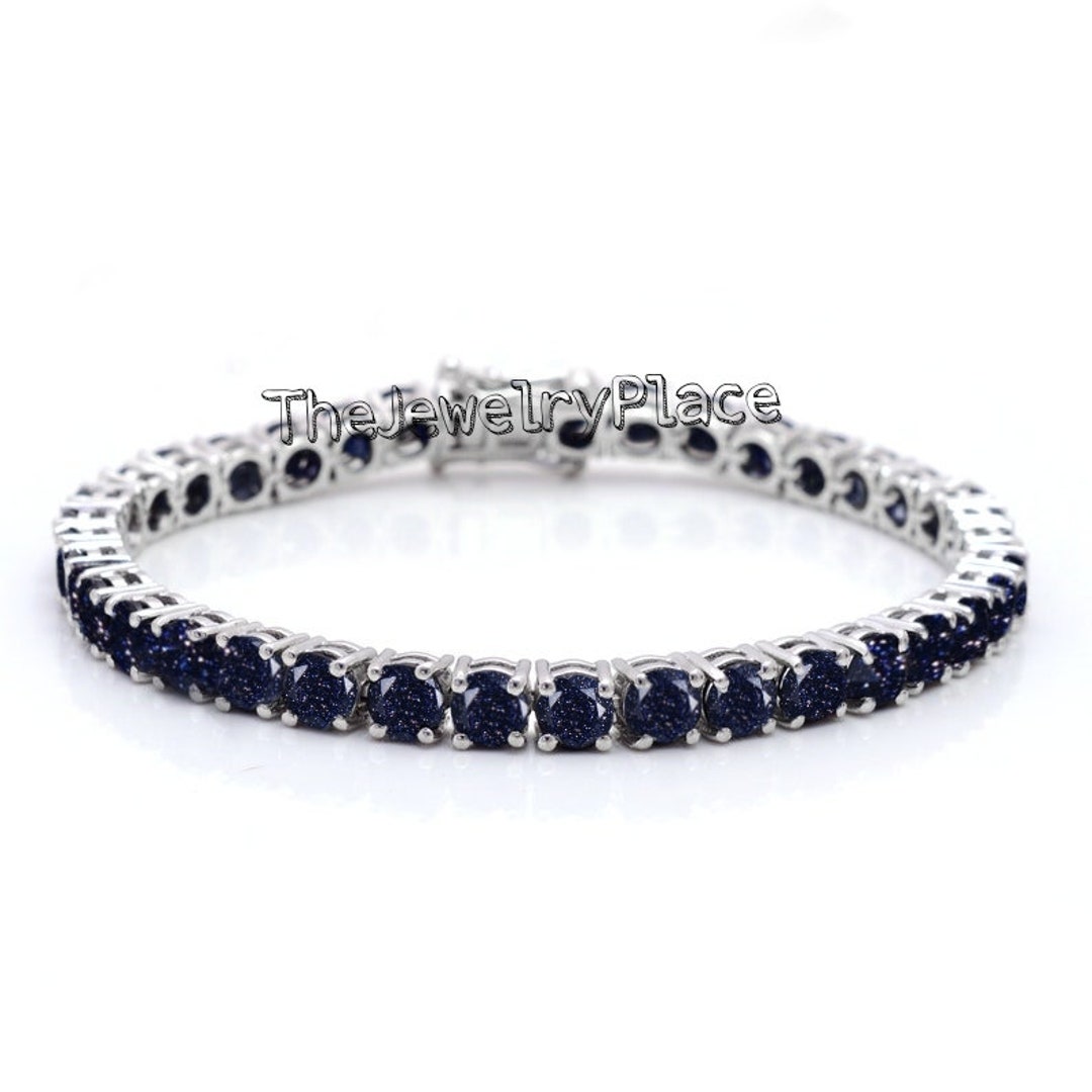 Beautiful Handmade Galaxy Sandstone Bracelet- Blue Sandstone Engagement ...