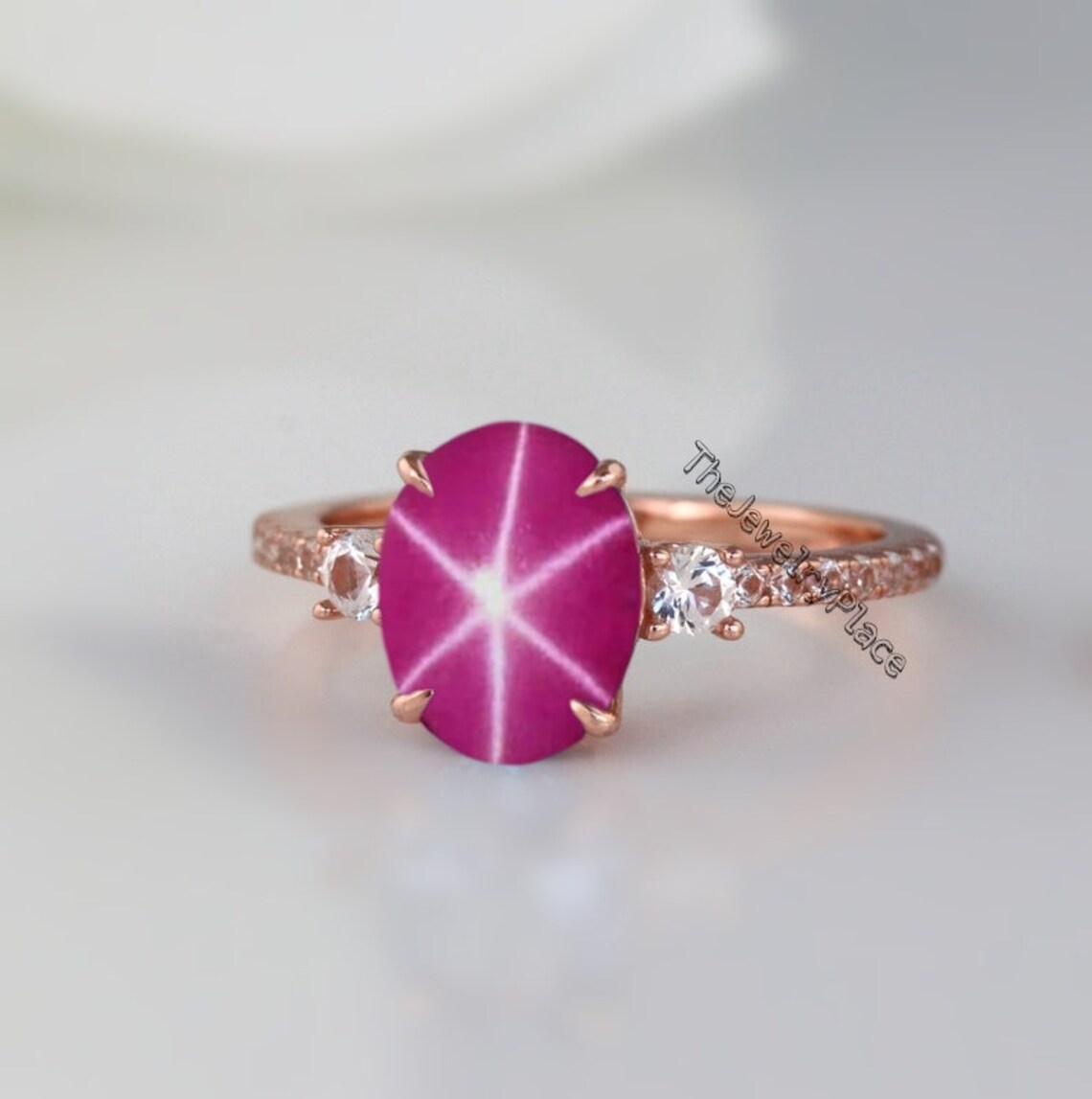 7x9mm Dainty Pink Star Ring Lindy Star Ring 925 Sterling - Etsy