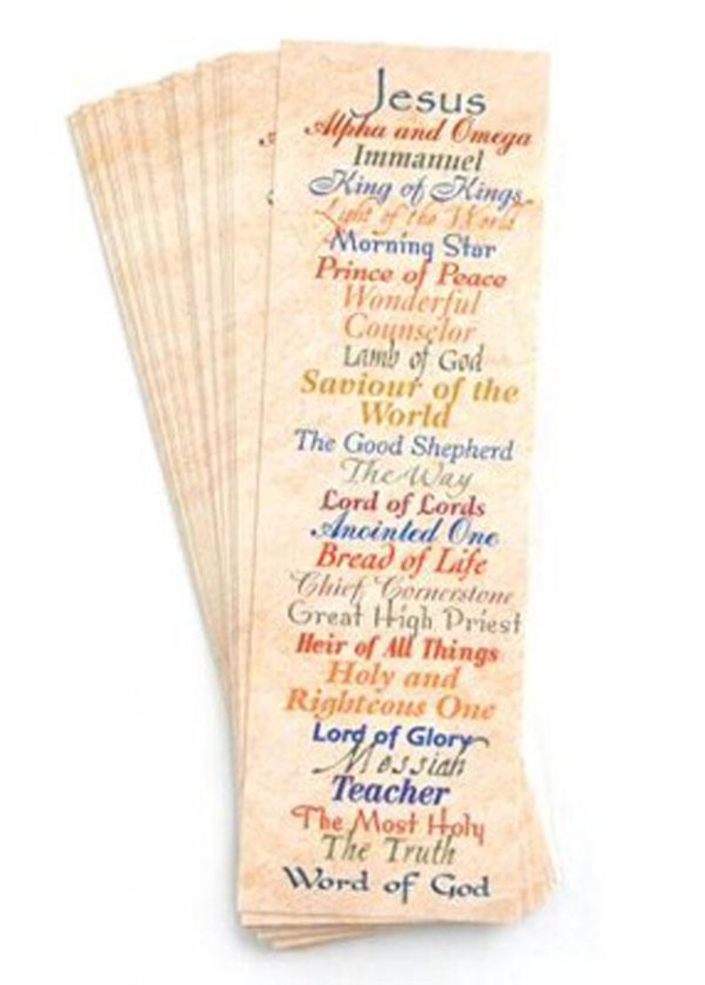 BOOKMARK: Names of Jesus Bookmark (25-pack) - Etsy