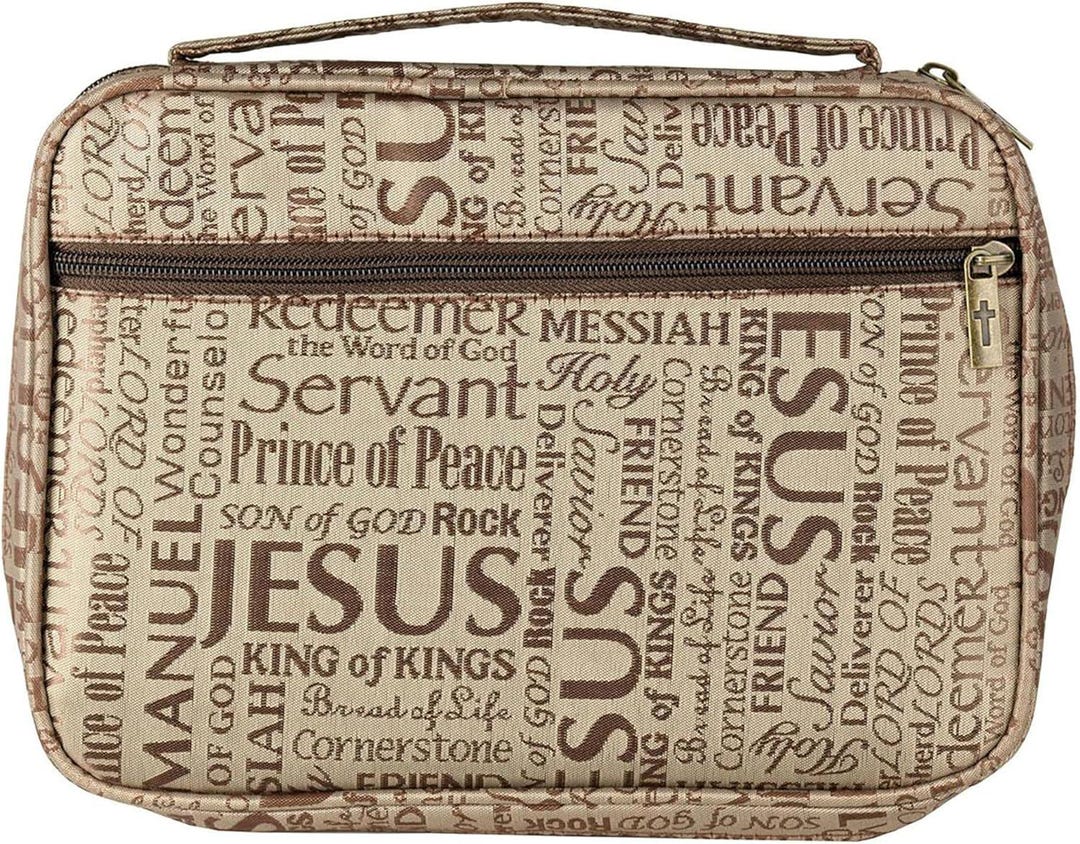BIBLE COVER: Names of Jesus - Jacquard XL [brown/tan] - Etsy