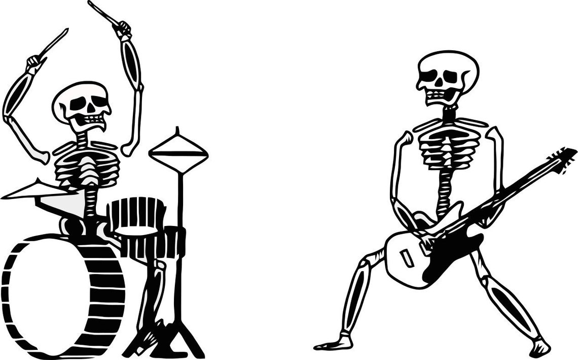 Skeleton Drummer SVG - Etsy