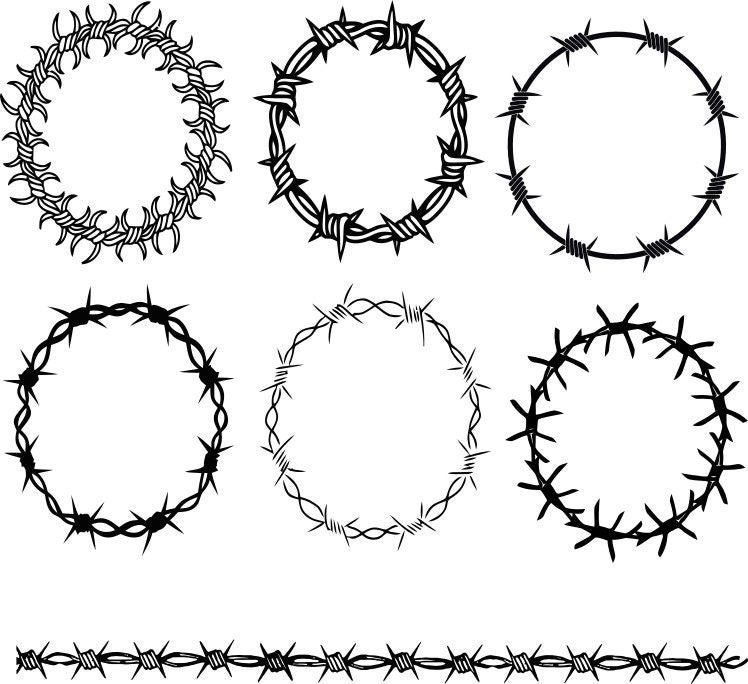 Barbed Wire Frame SVG - Etsy