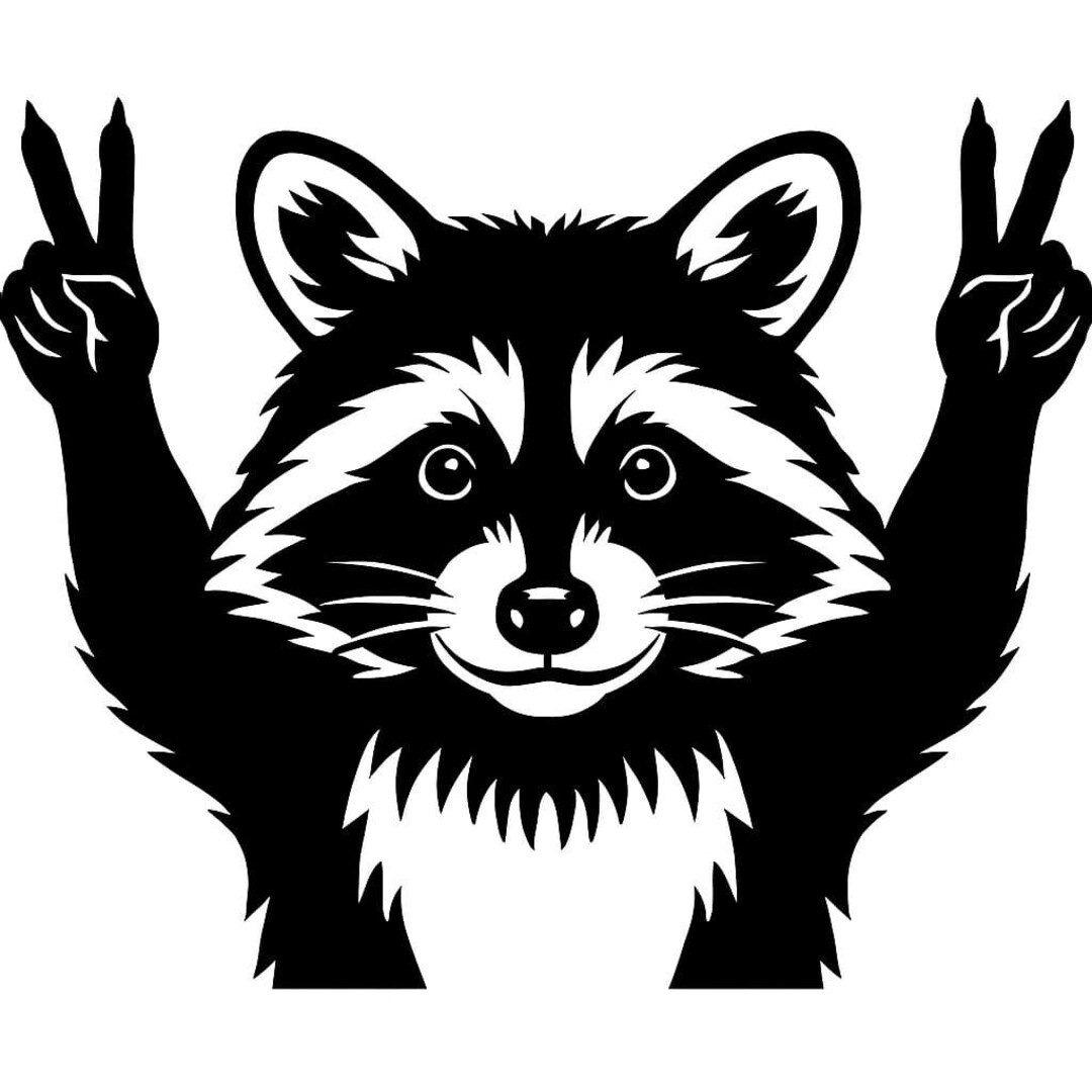 Raccoon Peace Sign SVG - Etsy