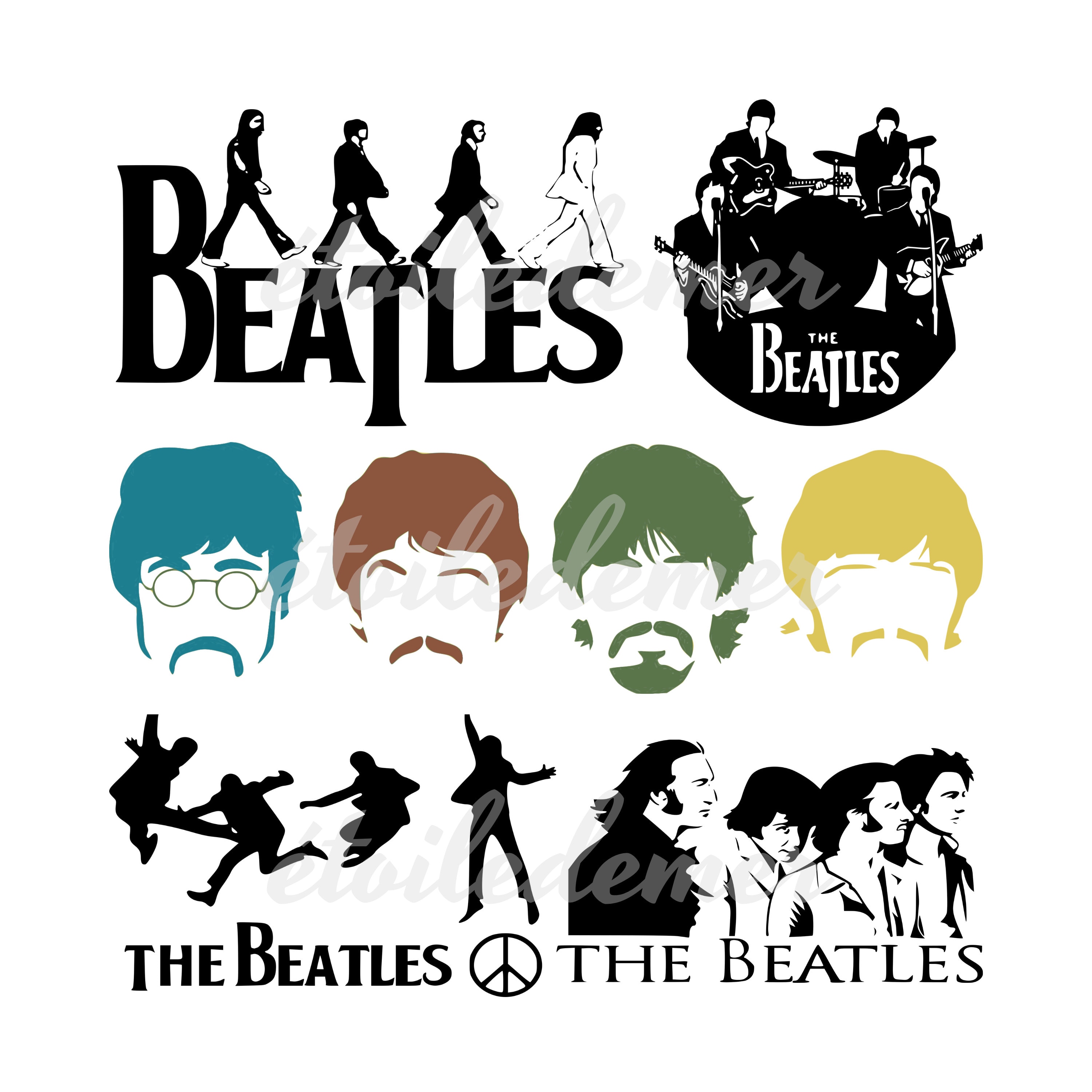 Materials cricut The beatles silhouette png The beatles logo,The ...