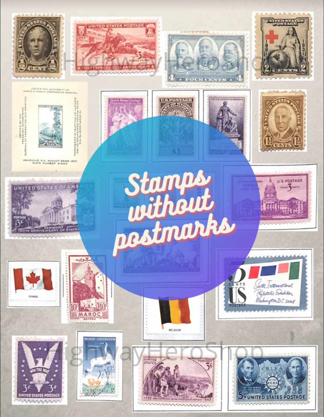 Printable Stamps Without Postmarks - Etsy