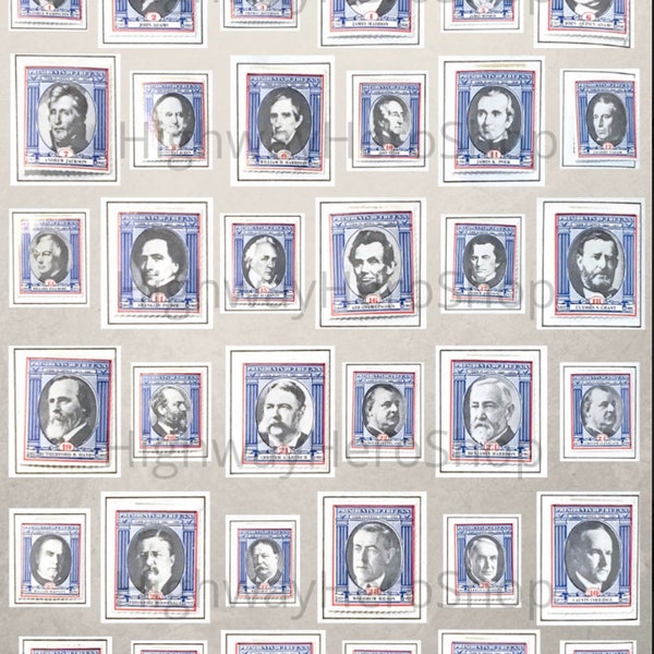 Presidential Stamps - Etsy