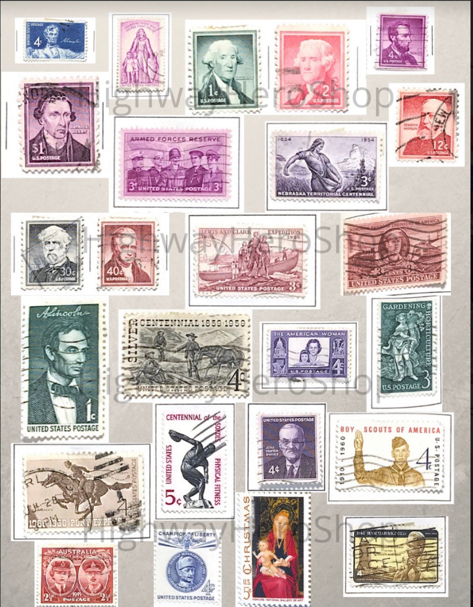 Printable People Stamps- From Years 1882- 1966 - Etsy