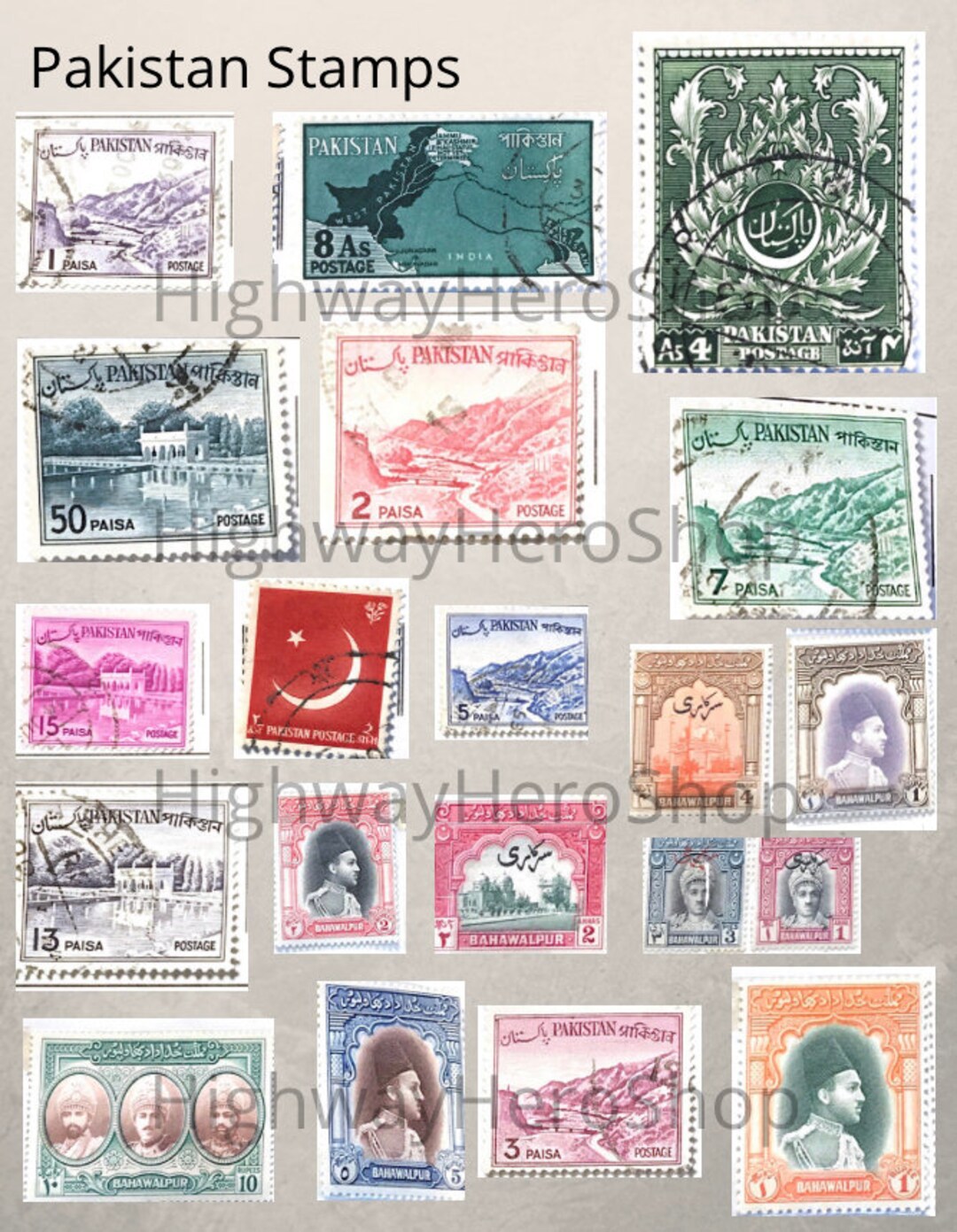 Printable Stamps - Pakistan - Etsy