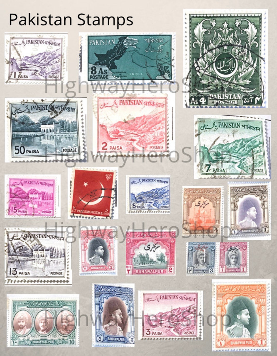 Printable Stamps Pakistan - Etsy