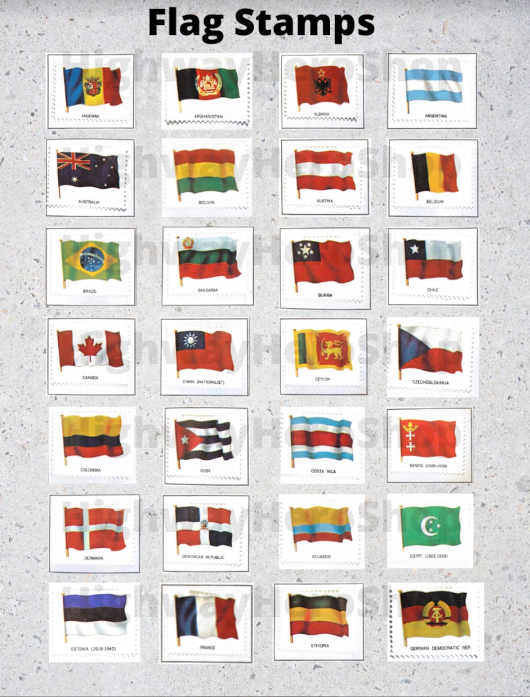 Printable Flag Stamps - Etsy