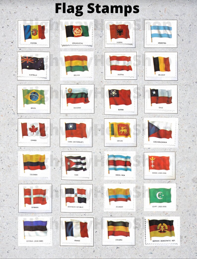 Printable Flag Stamps - Etsy