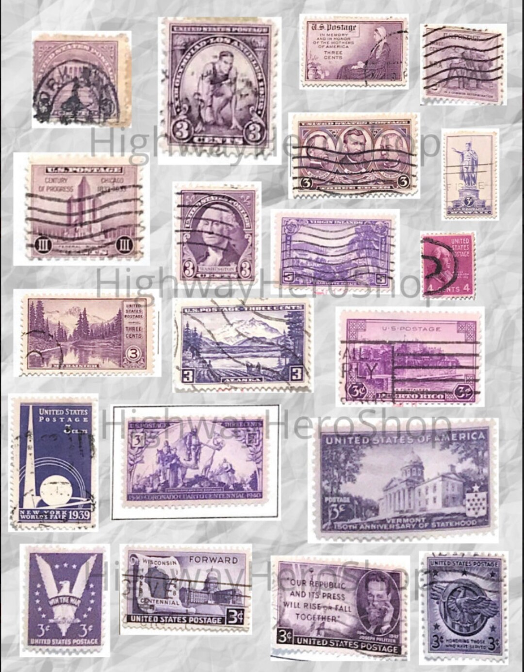 Printable Purple Stamps - Etsy