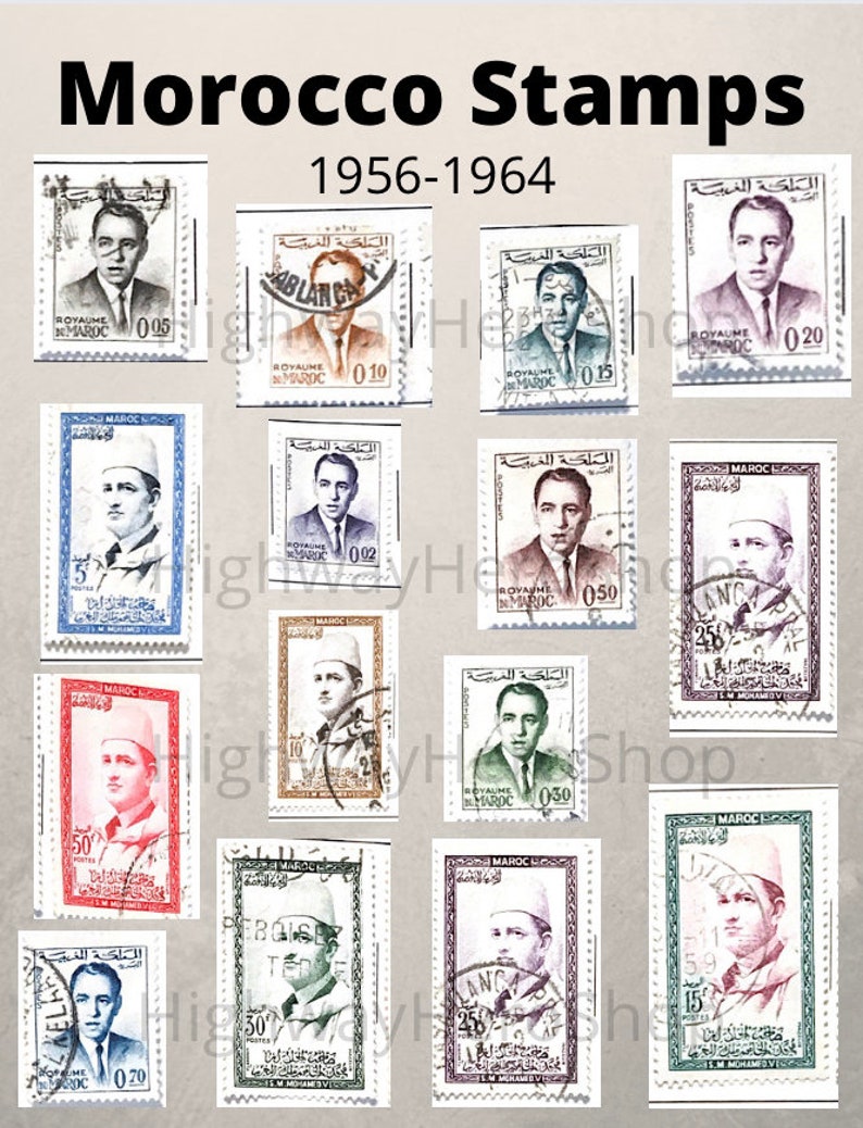 Printable Stamps - Morocco 1956-1964 - Etsy