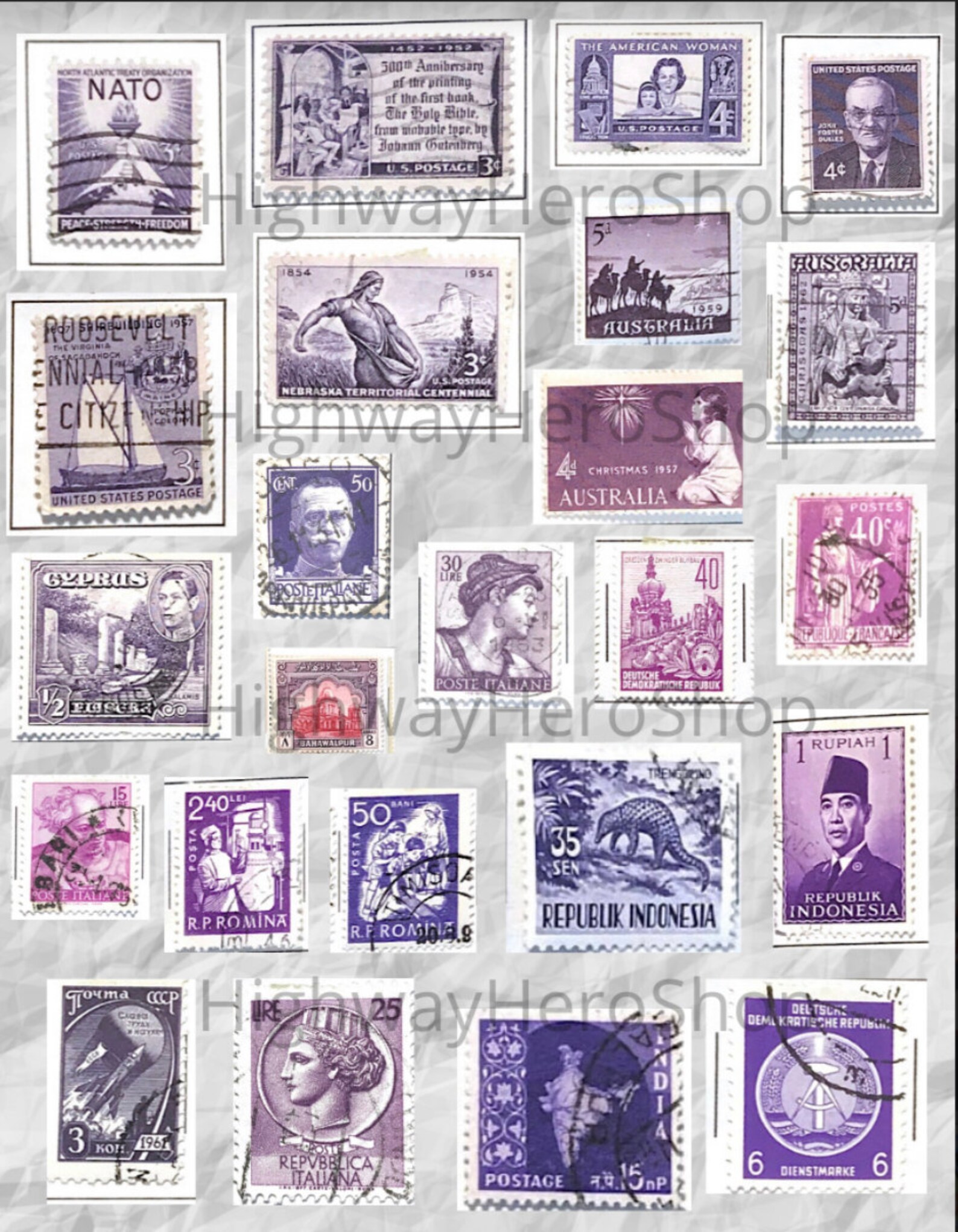 Printable Purple Stamps - Etsy