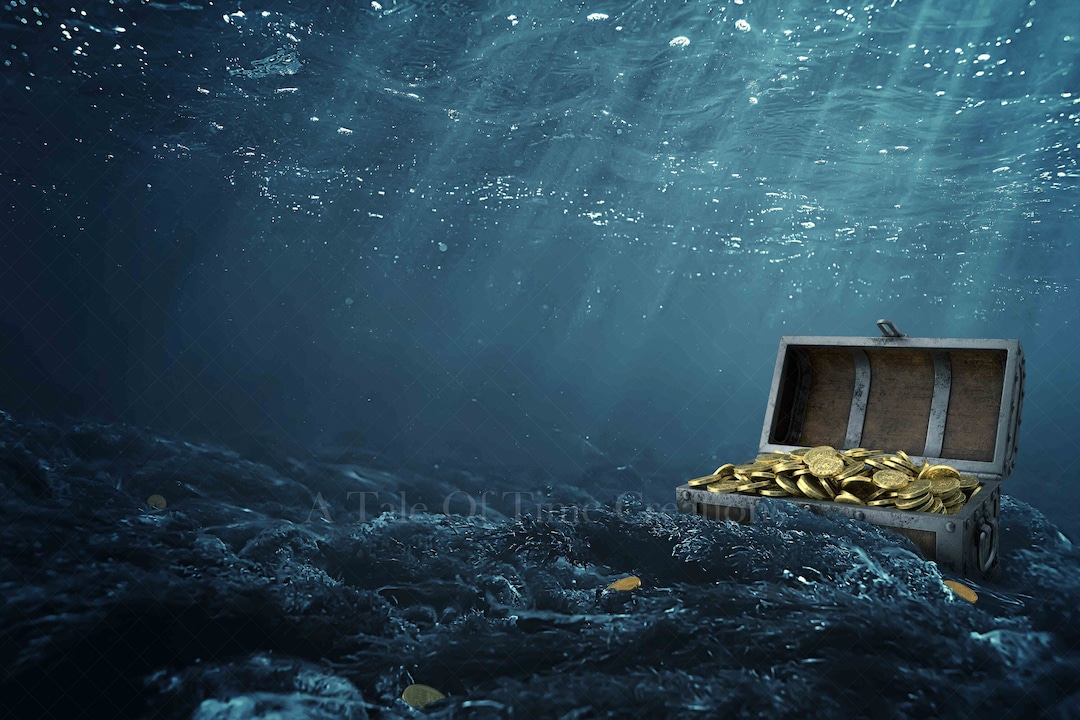 Underwater Treasure Digital Background Backdrop - Etsy