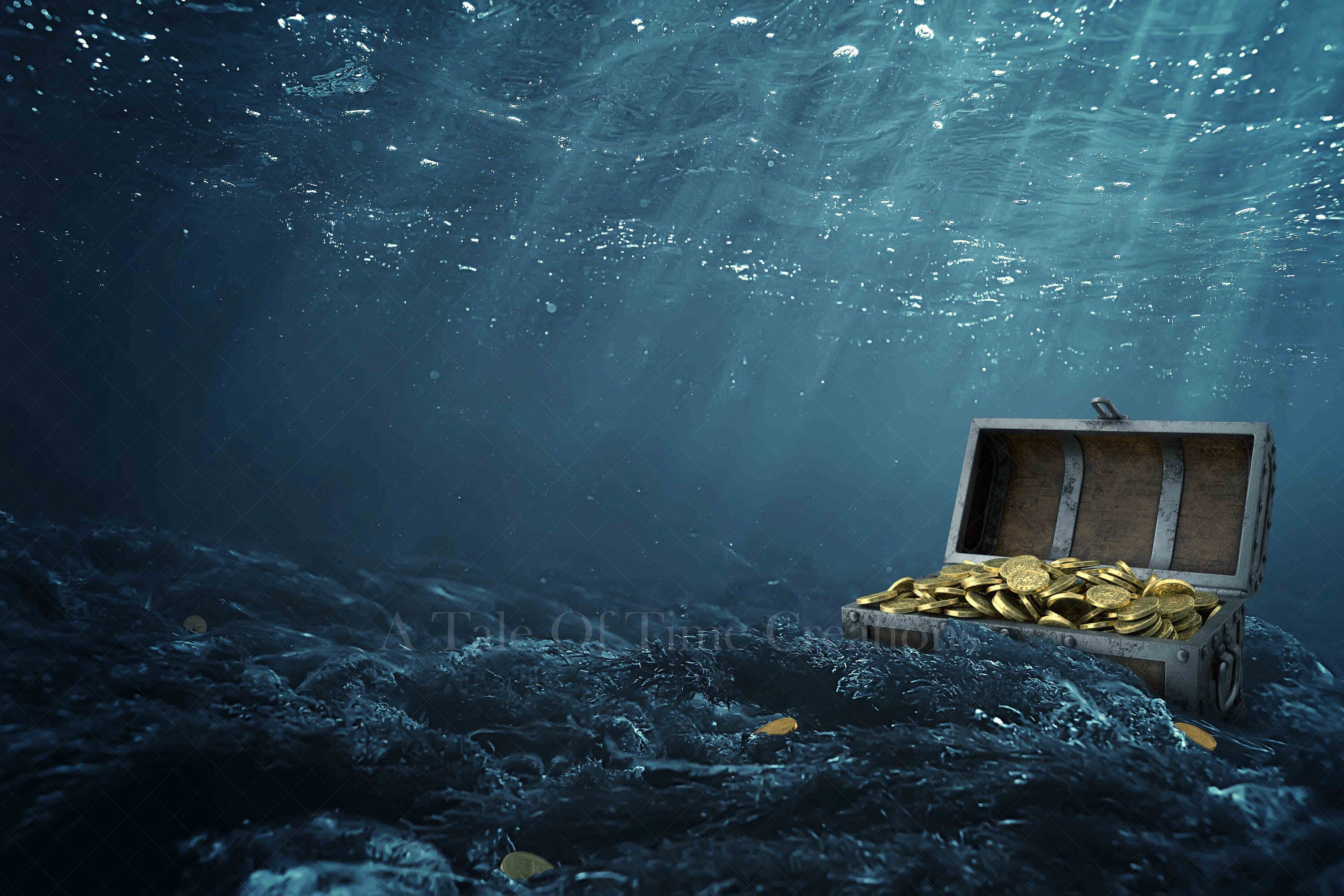 Underwater Treasure Digital Background Backdrop - Etsy