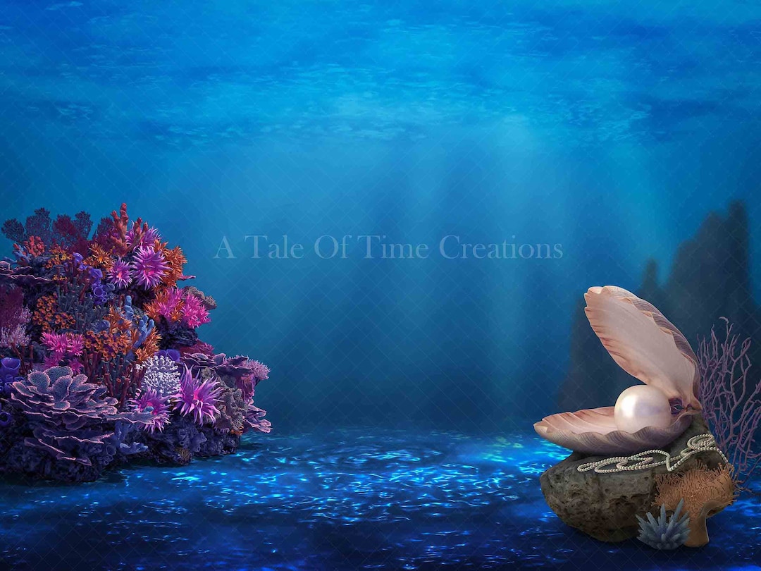 Underwater Mermaid Digital Background Backdrop - Etsy