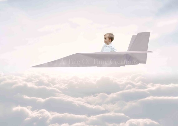 Flying Paper Airplane Digital Background Backdrop | Etsy