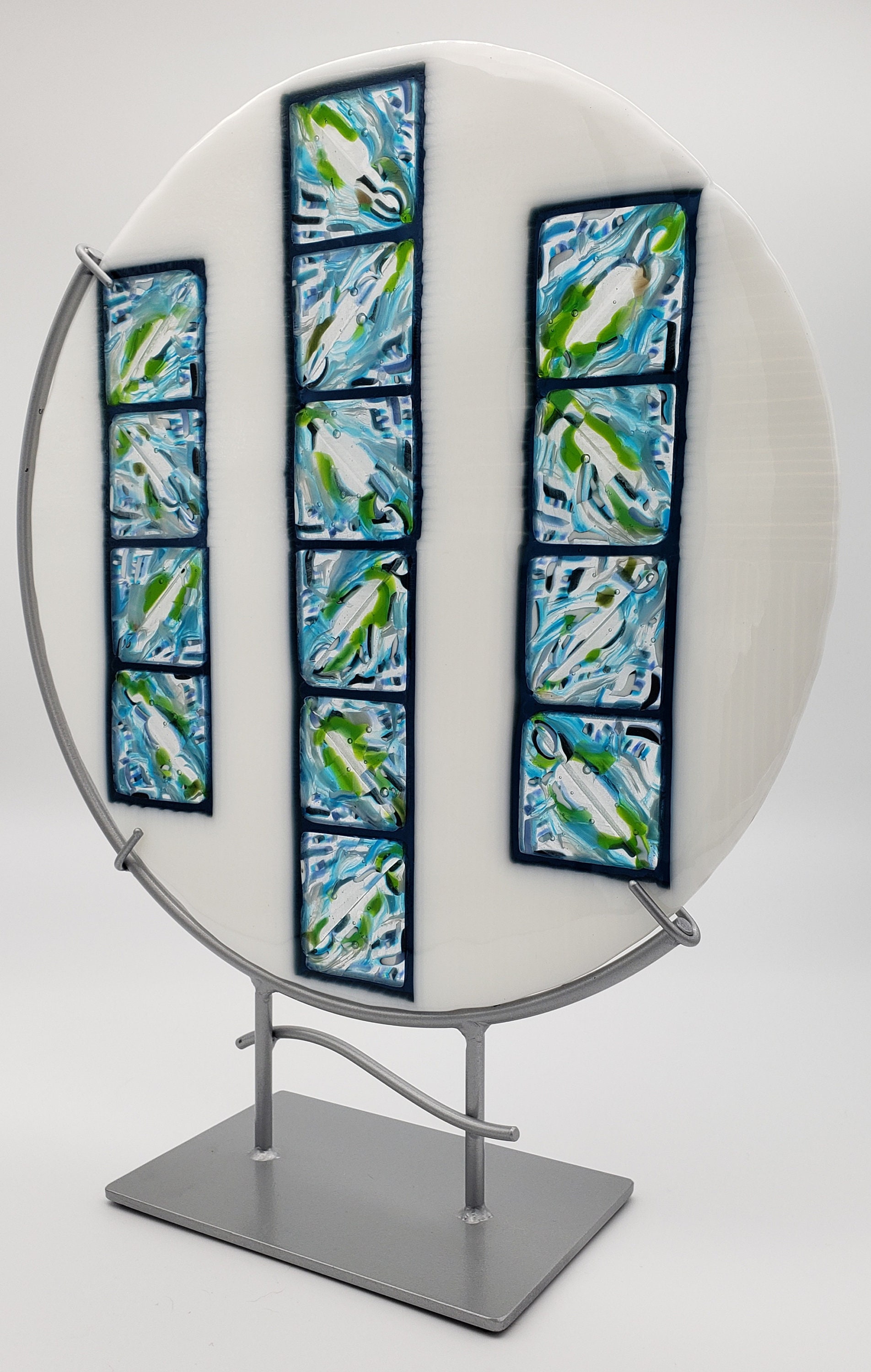 Abstract Fused Glass Art - Winter Bliss - Etsy