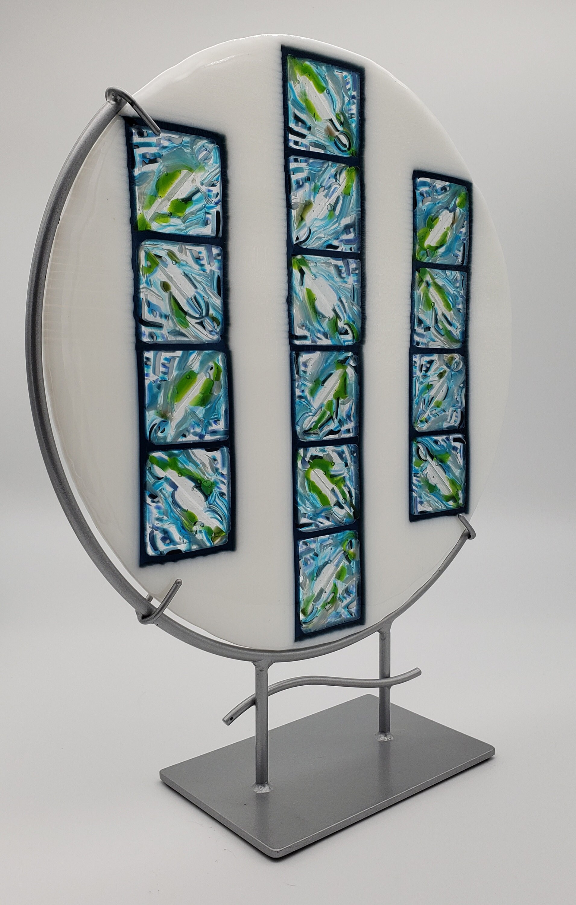 Abstract Fused Glass Art - Winter Bliss - Etsy