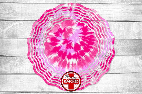 Pink Tie Dye Wind Spinner PNG 10in Wind Spinner Design Wind - Etsy
