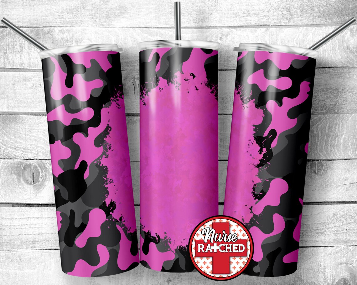 Pink Camo Girl Camo Pink and Black Camo 20oz Skinny Tumbler - Etsy