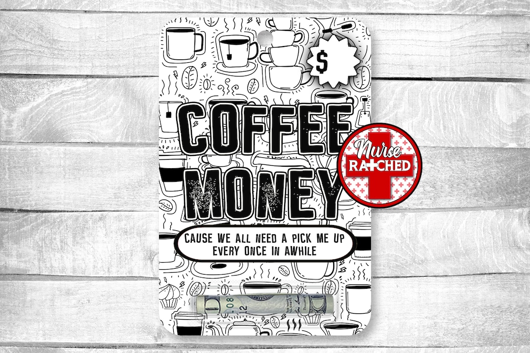 Coffee Money Card PNG: Printable Money Holder (digital Download) - Etsy
