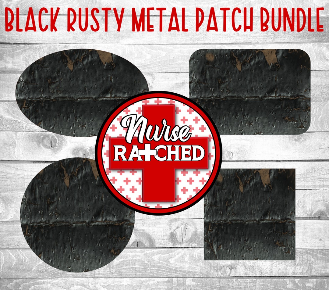 Black Rusty Metal Sublimation Patch Bundle, Masculine Patch Design ...