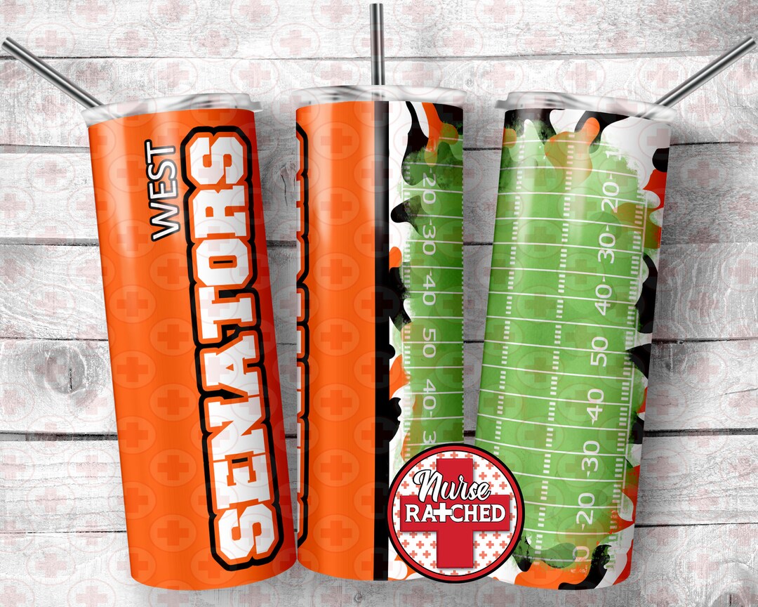 West Senators Football Version, 20oz Skinny Tumbler Sublimation Design ...