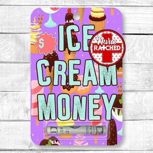 Ice Cream Money Ice Cream Money Card Money Holder PNG - Etsy